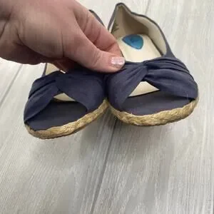 Fitzwell | Shoes | Fitzwell Womens Blue Peep Toe Canvas Wedge ...